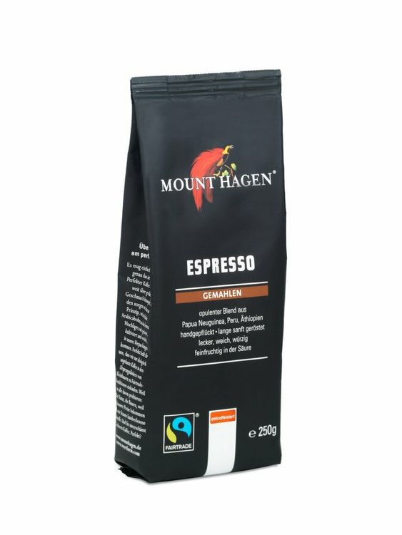 MOUNT HAGEN - Bio FT Espresso gem. entkoffeiniert, 250g — Reformhaus.de