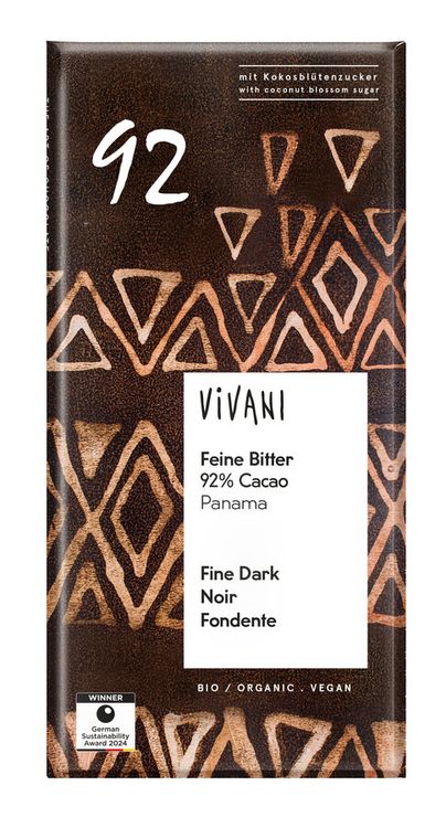 Vivani - Feine Bitter 92 % Cacao, 80g — Reformhaus.de
